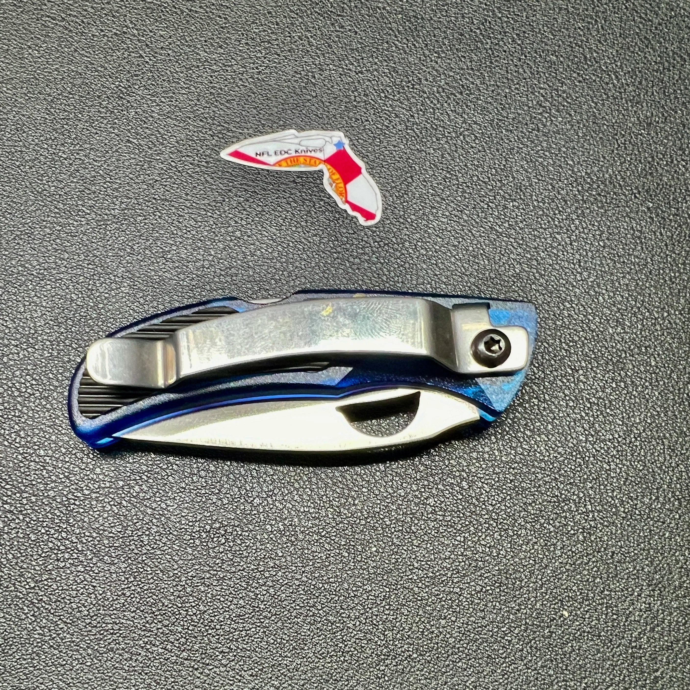Hard Hat Lock Back Knife - Blue – NFL EDC Knives