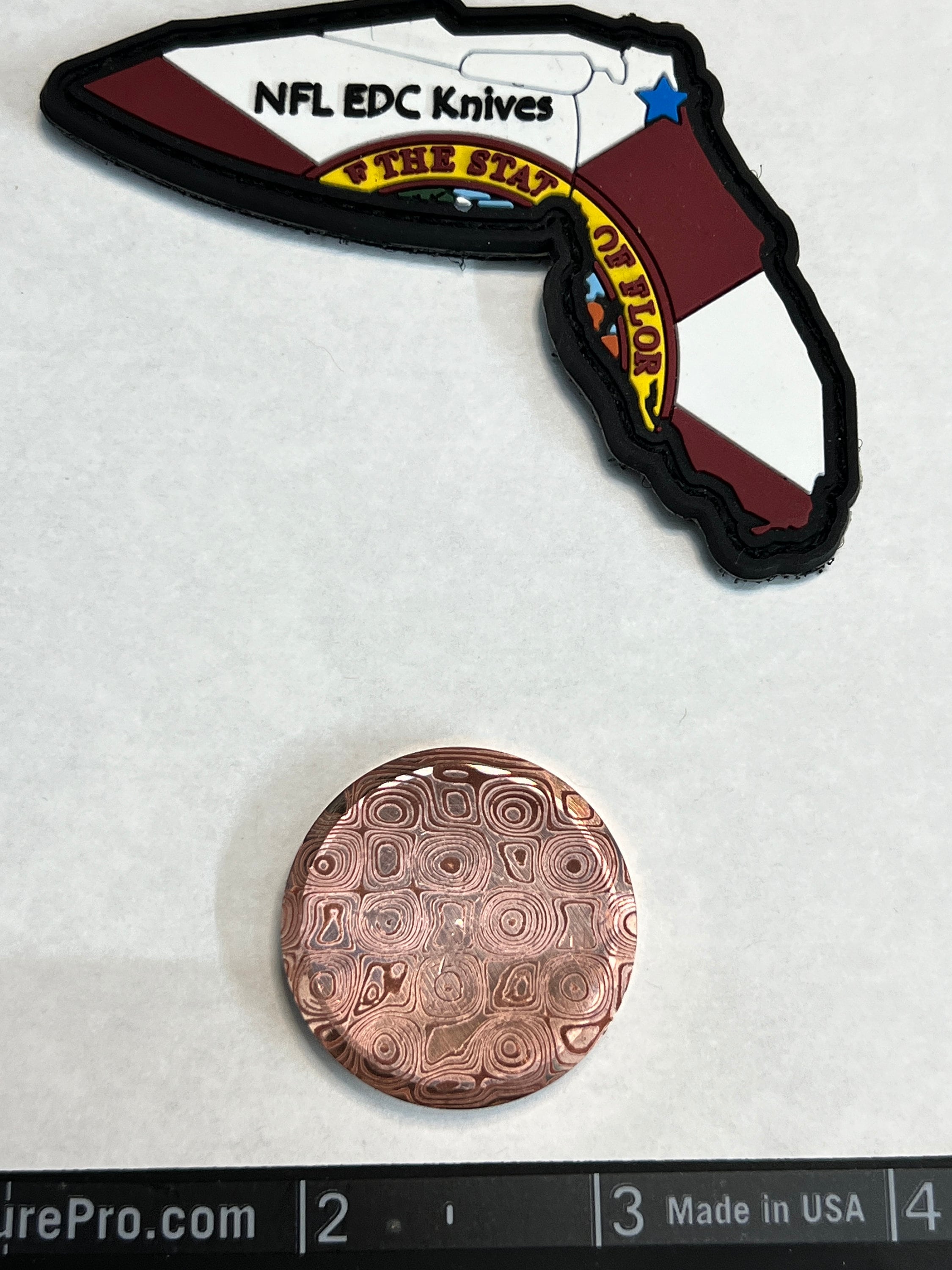 Copper Engraved Worry 1" Coin – NFL EDC Knives